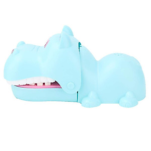 Finger Biting Toys,Cute Cartoon Hippo Mouth Pressing Teeth Relieve The Pressure Toy Party Daring Challenge Game Funny Toy for Adults Kids (Blue)