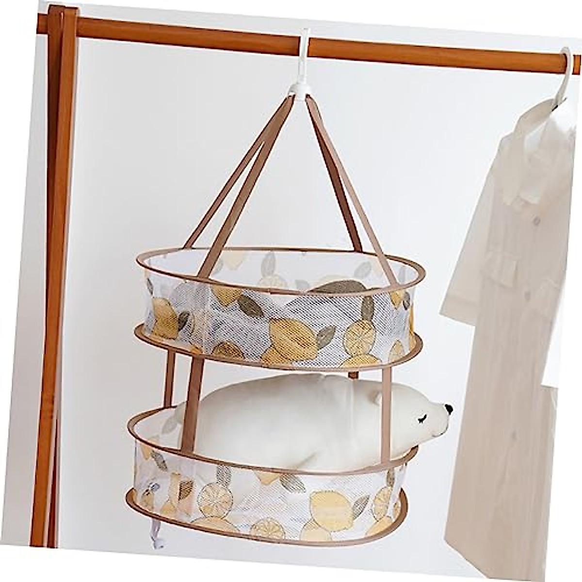 BioNyt Folding Clothes Drying Rack 1pc Double Clothes Basket Hanging Flat Clothes Rack Bra Mesh Dryer Towel Dryer Lingerie Hangers Towel Drying Rack Sweater Drying Basket Sock Hanger