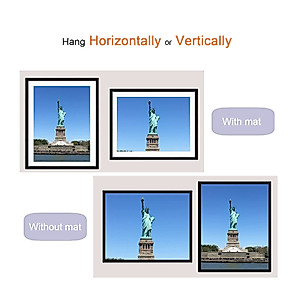 4 Pack 12x16 Picture Frame Wood Diamond Painting Frames 30x40cm Diamond Art Frame Display 10x14 in/ 25x35cm with Mat or 12x16 in/ 30x40 cm Without Mat Photo Gallery Frame Set for Wall Hanging - Black