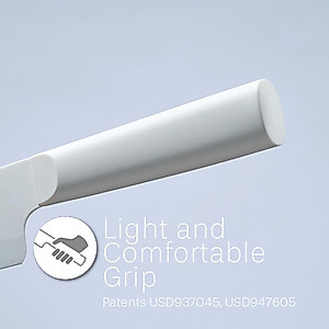 Kyocera INNOVATIONwhite 5" Ceramic Tomato Knife - White Z212 Micro Serrated Blade with Non-Slip Black Handle