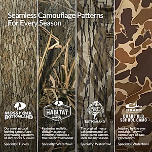 Drake Waterfowl Men's MST Endurance Soft Shell Camo Hunting Warm Quarter-Zip Hoodie with Chest Pocket & 2 Hip Zipper Pockets, Mossy Oak Shadow Grass Habitat Mossy Oak Shadow Grass Habitat, XX-Large