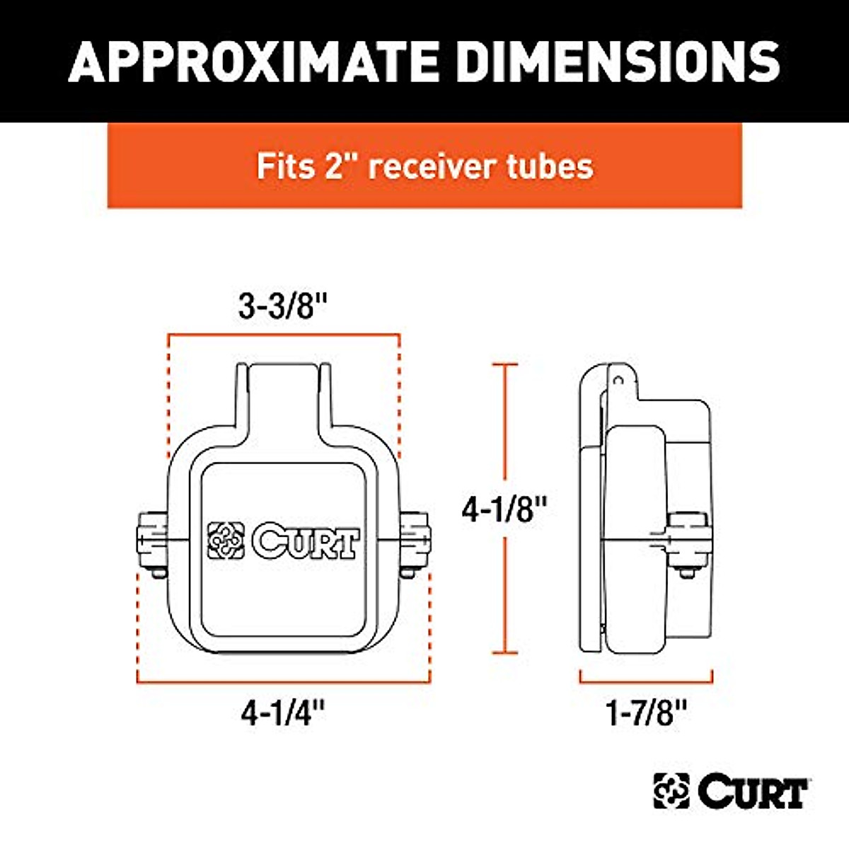 CURT 58265 Protective GMC MultiPro, Chevy Multi-Flex Tailgate Sensor for Towing Accessories, 2-Inch Receiver Hitch Cap,Black