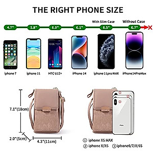 Tingya Small Crossbody Bag Cell Phone Purse Wallet with Credit Card Slots for Women (Apricot