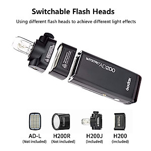 Godox AD200 Pro AD200Pro Strobe Pocket Flash, 200W TTL Outdoor Flash HSS Speedlite 1/8000s, Powerful Li-ion Battery, with Godox XPro-N TTL Wireless Flash Trigger Compatible for Nikon Camera