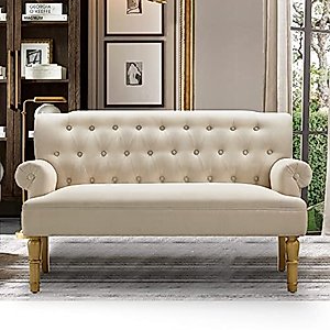 Rosevera Loveseat Sofas for Living Room Loveseat Couch for Living Room Couch in a Box Sofa para Sala Love Seats Furniture Sofa Long Couches for Living Room Settee Loveseat, Velvet, Velve Pearl Beige