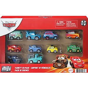 Mattel Disney and Pixar Cars Mini Racers 10-Pack, Collectible Set with 10 Toy Vehicles, Fan-Favorite Characters