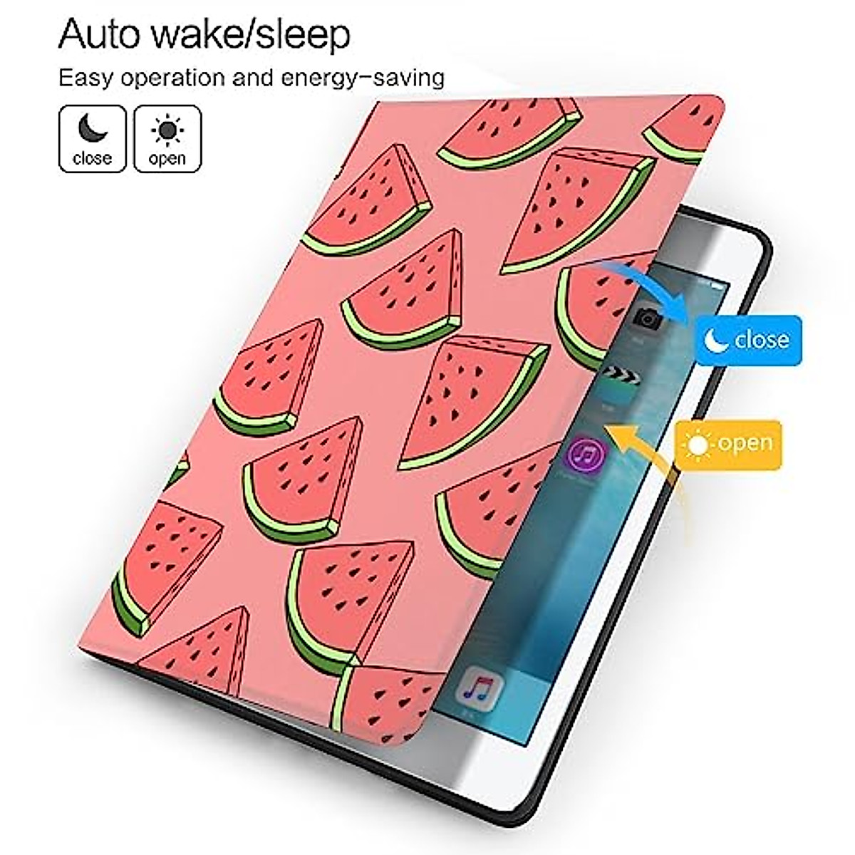 Fruit Watermelon Cartoon Case Fit for IPad Air 3 Pro 10.5 Inch Case with Auto Sleep/Wake Ultra Slim Lightweight Stand Leather Cases