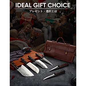 DRAGON RIOT Chef Butcher Knife Set for Meat Cutting with Roll Bag, 12 PCS Japanese Forged Chef Knives Set for Men and Women Gift for Men