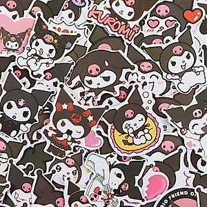 Funnwish 50Pcs Cute Stickers Kawaii Stickers Kuromii Stickers Packs Stickers for Water Bottle Laptop Computer Phone Case Luggage Notebook Decals Stickers for Kids Teen Adults