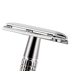 BAILI Classic 3-Piece Double Edge Safety Razor Wet Shaving for Men Women with Platinum Blade and Mirrored Travel Case BD171
