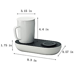 PALTIER Coffee Mug Warmer, Drink Cooler with Wireless Charger for Desk, Cup Warming, Cooling and Phone Charging 3 in 1 for Home Office Gift