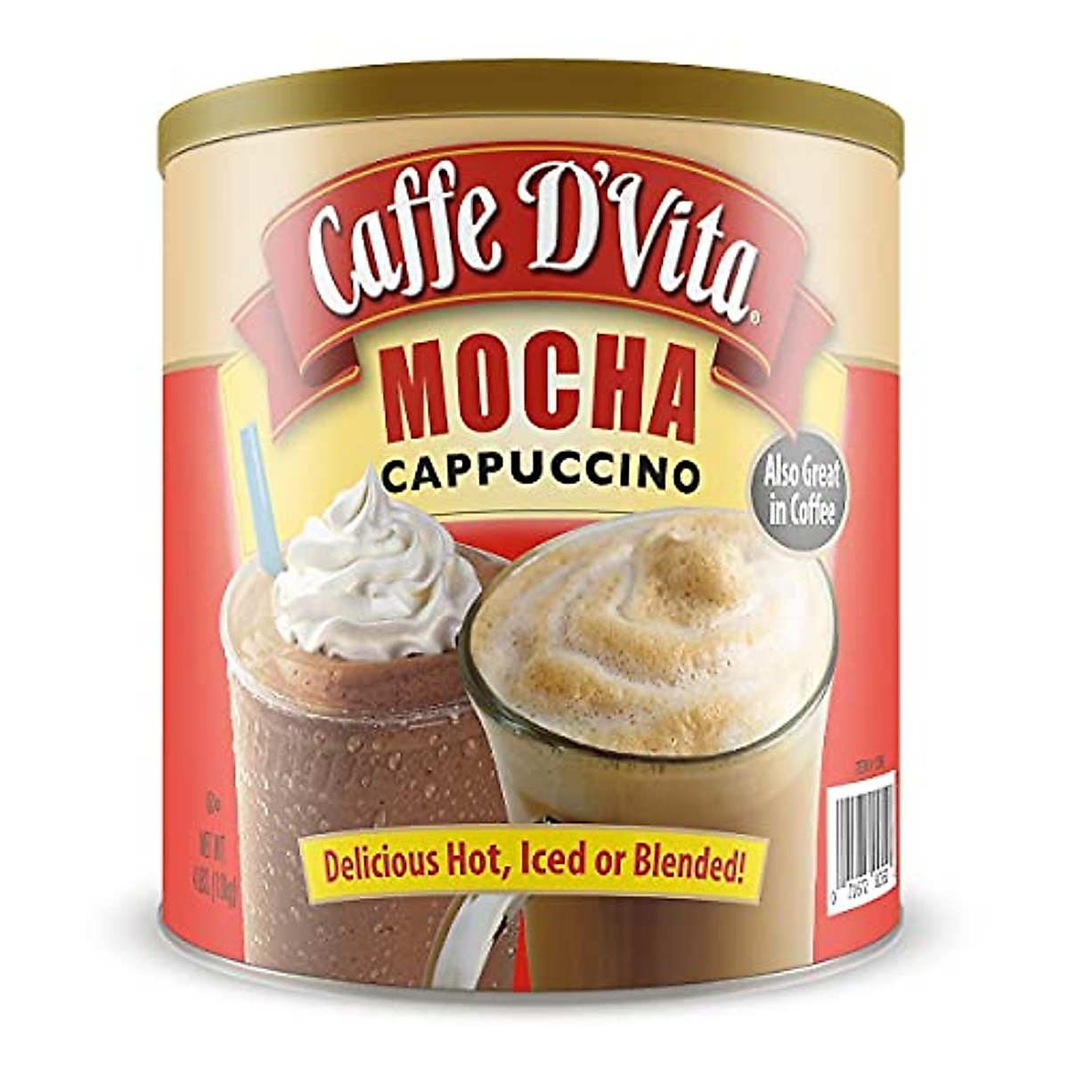 Caffe D’Vita Mocha Cappuccino 4 lb. can (64 oz.)