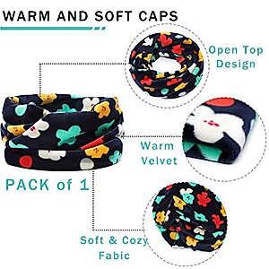 Woeoe Stocking Stuffers Baggy Slouchy Beanie Hats Fleece Lined Skullies Beanies Multifunction Warm Winter Chemo Hat Cap Scarf for Women and Girls（Pack of 2 (Balck)