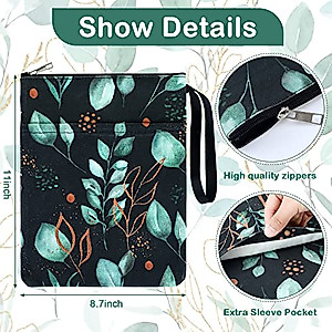 Shappy 2 Pieces Book Sleeve for Lovers Tree Leaves with Zipper Canvas Protector Paperback Cover Washable Pouch Pocket Teen Adult Lover Gift(Fresh Pattern)