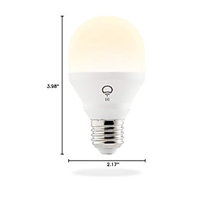 LIFX Mini White (A19) Wi-Fi Smart LED Light Bulb, Dimmable, Warm White, No Hub Required, Works with Alexa, Apple HomeKit and the Google Assistant,9 watts