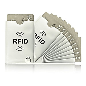 Bofit Anti-Theft RFID NFC Blocking ID Credit Card Passport Holder Secure Protector Sleeves Shields (10 Credit Card & 2 Passport Protectors) Durable TearProof WaterProof