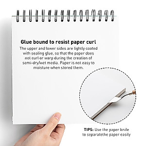 HIMI Gouache Pad 8.5X8.5''(98lb/160g) 50 Sheets Mix Paper Pad, Side Wire Bound, Fine Texture, in Gouache Acrylic Art Pad for Sketching, Ink Sketch Book, Art Supplies Drawing Pad Gift （Green）