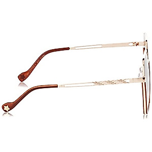 Jessica Simpson J6051 Retro Women's Metal Hexagonal Sunglasses with 100% UV Protection. Glam Gifts for Her, 60 mm, Gold & Brown