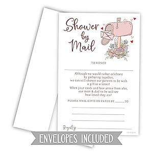 Shower by Mail Pink Mailbox - Girl Baby Shower Invitations (20 Count) with Envelopes
