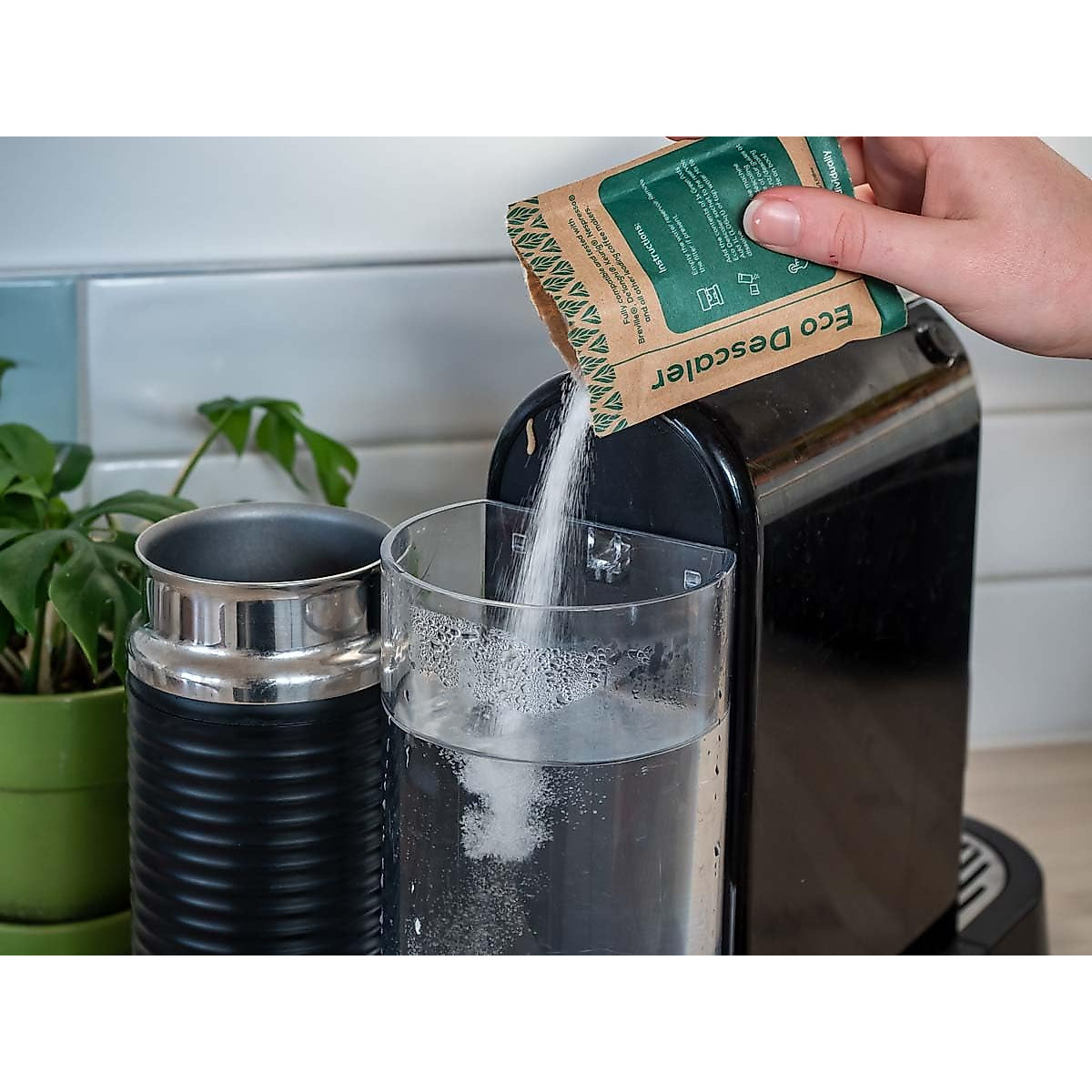 The Green Pods Eco Descaler - Coffee Machine Descaler Compatible With Nespresso, Keurig, Breville, DeLonghi, And All Others - Descaling Powder