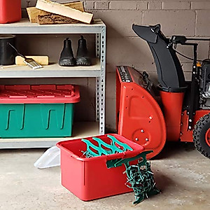 HOMZ 7875RBGLDC.02 Light Organizer Holiday Plastic Storage Container, 2 Pack, Red and Green, 2 Sets