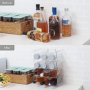 ITYLIFE CITYLIFE Water Bottle Organizer Holder Stackable Wine Storage Rack Plastic Cabinet Pantry Countertop Kitchen Refrigerator Freezer Organization Mug Shaker Blender Bottles Cups yeti