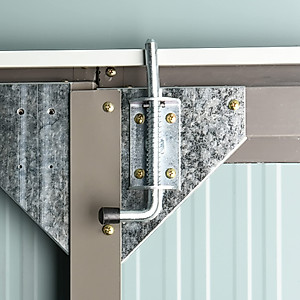 Outsunny 8' x 6' Outdoor Storage Shed, Metal Garden Shed with Window & Double Lockable Door, Outdoor Tool Shed Storage with Sloped Roof for Backyard, Patio, Garage, Lawn, Gray