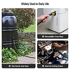 Solution4Patio 5/8 in. x 3 ft. Short Garden Hose, No Leaking, Black Lead-in Hose Male/Female Solid Brass Fittings for Water Softener, Dehumidifier, Vehicle Water Filter, 12 Years Warranty #G-H155B23