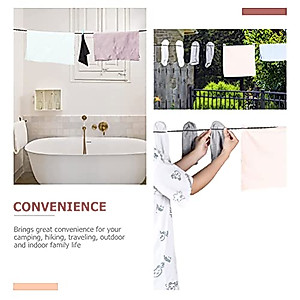 LIFKOME Portable Clothes Line 2pcs Retractable Clothesline with Suction Cup Hooks Windproof Travel Clothesline Laundry Clothes Line Outdoors Clothesline Retractable Clothes Line