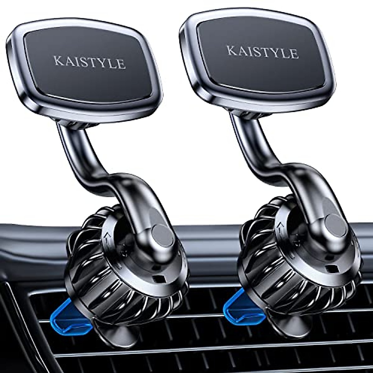 【 2 - PACK 】 Magnetic Phone Mount for Car Vent,【Upgraded Clip】 Car Magnetic Phone Holder, 【Strong Magnet 】【 360° Rotation 】 Magnetic Air Vent Phone Holder for car Fits iPhone Samsung, etc Cell Phone