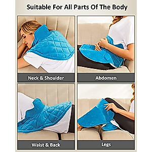 Heating Pad, Weighted Heating Pad for Neck and Shoulder Pain Relief, 2.7lb Electric Heated Neck Shoulder Wrap for Deep Pressure Heat Therapy， 8 Heat Settings， 12 Auto-Off with Countdown