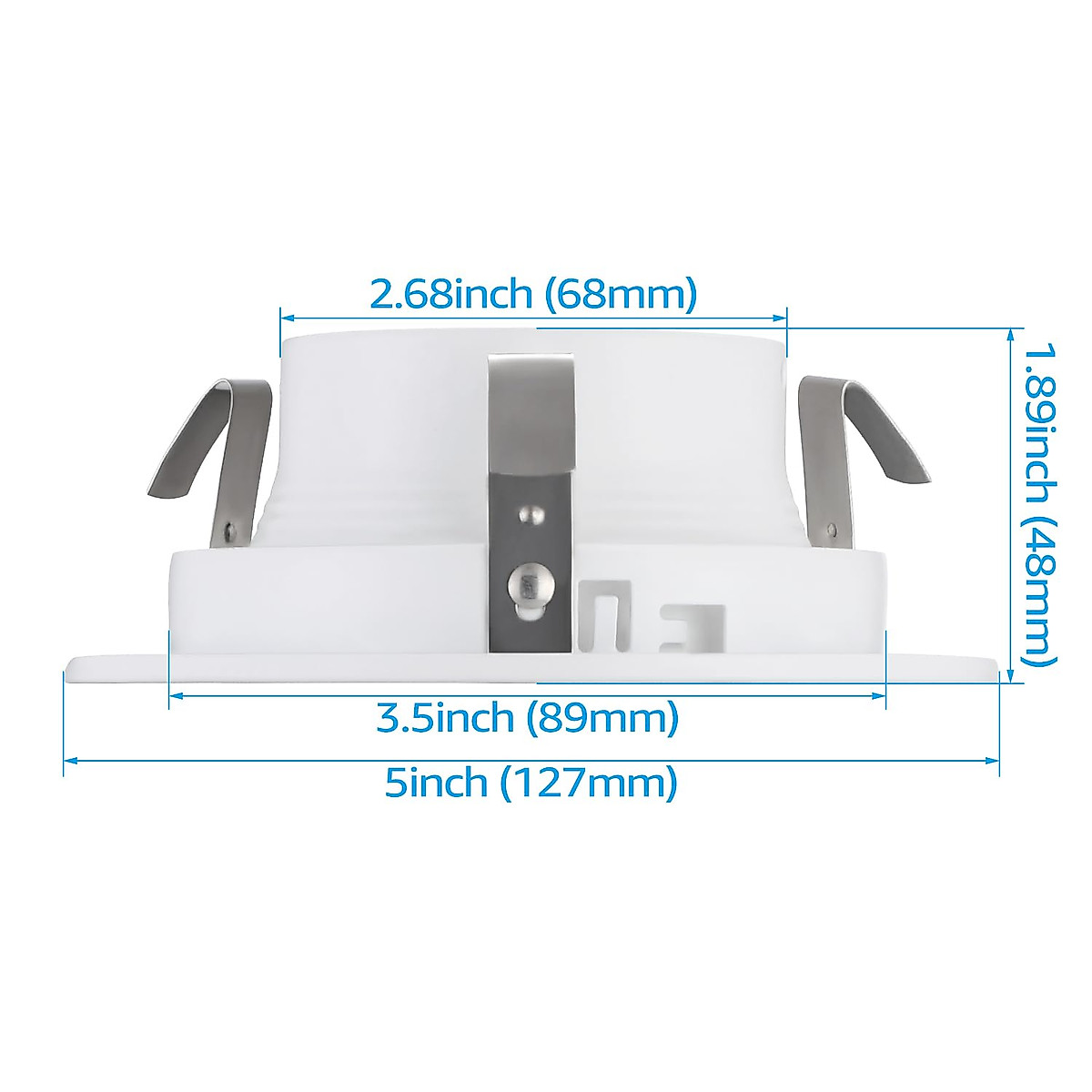 TORCHSTAR 12-Pack 4 Inch Classic White Recessed Light Trim, Metal Can Light Trim, Step Baffle with Ring, Fit Halo/Juno Remodel Recessed Housing, 4 Inch Light Trim for PAR16, PAR20, R20, White
