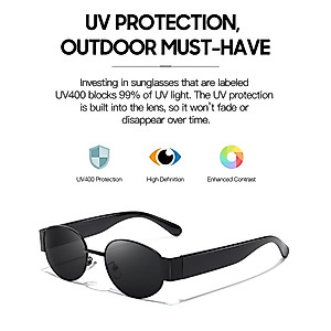 SODQW Retro Oval Sunglasses for Women, 90s Vintage Designer Ladies Shades Trendy Fashion Sun Glasses