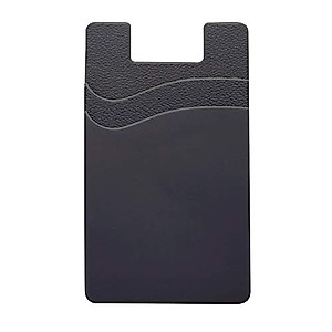 DISCOUNT PROMOS 10 Montego Silicone Phone Wallets Pack - Strong Adhesive, Dual Pocket - Black