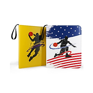 Basketball Trading Card Binder, Fit 900 Sport Cards 3 Ring Binder Book with 50 Binder Sheets, 9 Pocket Card Sleeves Album for Birthday Christmas New Year Gift for All Cards Collectors (BSK001)