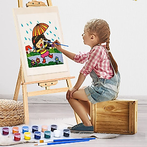 Washable Paint Set for Kids Arts and Crafts, Classroom Painting Supplies, 12 Acrylic Paint Sets of 12 Colors, Mixing Palette, Brushes