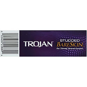 Trojan Studded Bareskin Lubricated Condoms - 10 Count