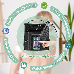 Portable Shower Caddy Dorm, Large Capacity Shower Caddy Tote Bag for College Dorm Room Essentials, Quick Dry Hanging Toiletry Bag for College Student Bathroom Camping Gym Travel Essentials (Black)