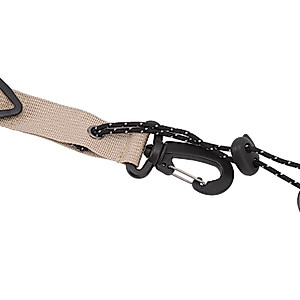 TOPINCN Outdoor Tent Camping Clothesline with Hooks, Travel Clothesline Multipurpose Shoulder Strap 24 Holes Adjustable Hanging Camping Clothesline Lanyard Clothes Line Rope(Khaki)