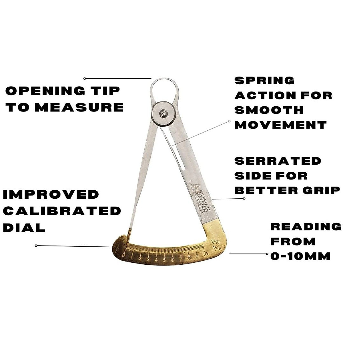 Iwanson Dental Orthodontic Gauge | Measuring Gauge Caliper 0-10mm | Dentist Lab Measuring Instruments Tool ARTMAN Brand Wise Linkers USA