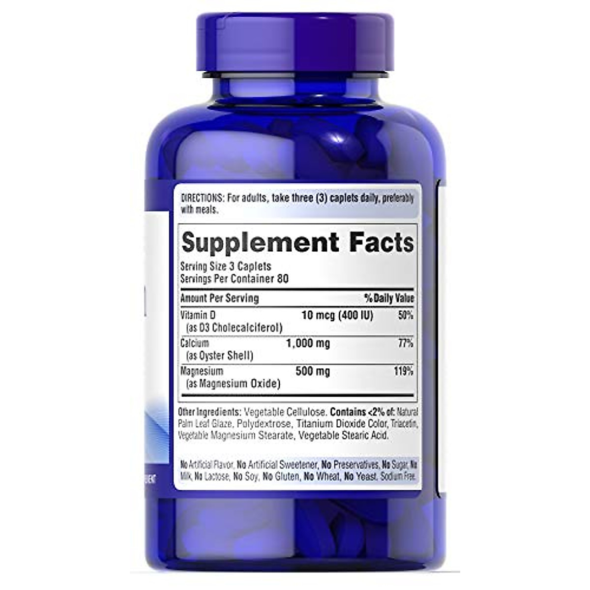 Puritan's Pride Calcium Magnesium with Vitamin D Helps Maintain Bone Strength, 240 Caplets