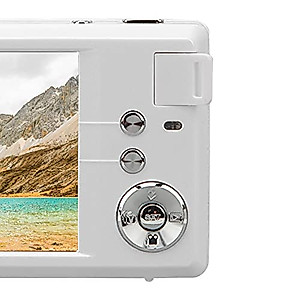 HD Digital Camera, 3.0in LCD, 48MP, 4K Video, 16X Zoom, Anti Shake, Beauty Mode, Portable with Fill Light for Teens Kids Beginners (White)