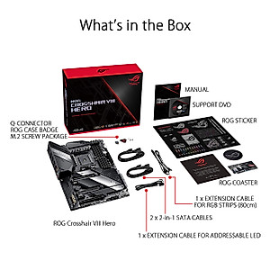 ASUS ROG Crosshair VIII Hero X570 ATX Motherboard with PCIe 4.0, Integrated 2.5 Gbps LAN, USB 3.2, SATA, M.2, Node and Aura Sync RGB Lighting (Renewed)