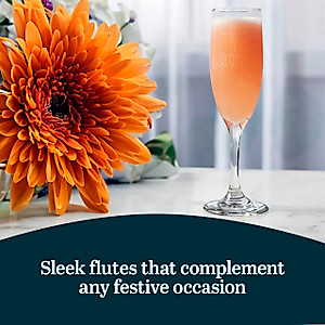 Libbey Catawba Flute Glasses, 6-ounce, Set of 12