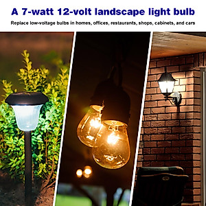 JIOTAR 20 Pcs-7 Watt 12 Volt Landscape Light Bulbs/ T5 Low Voltage Lighting Bulbs Replacement Deck Light Bulbs, Wedge Base Low Voltage Bulb, Cabinet and Automotive Light Bulbs