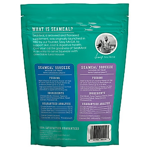 Solid Gold Lickable Cat Treats - SeaMeal Squeeze Squeezable Cat Treats for Indoor Cats Chicken/Tuna Variety Pack - Made with Fiber-rich Seaweed for Digestive Health for Immune Support - 3 oz / 6 Count