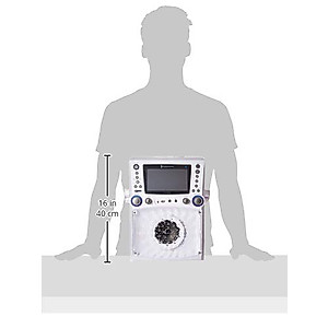 Singing Machine STVG785BTW Bluetooth Karaoke Machine with Disco Lights, White.