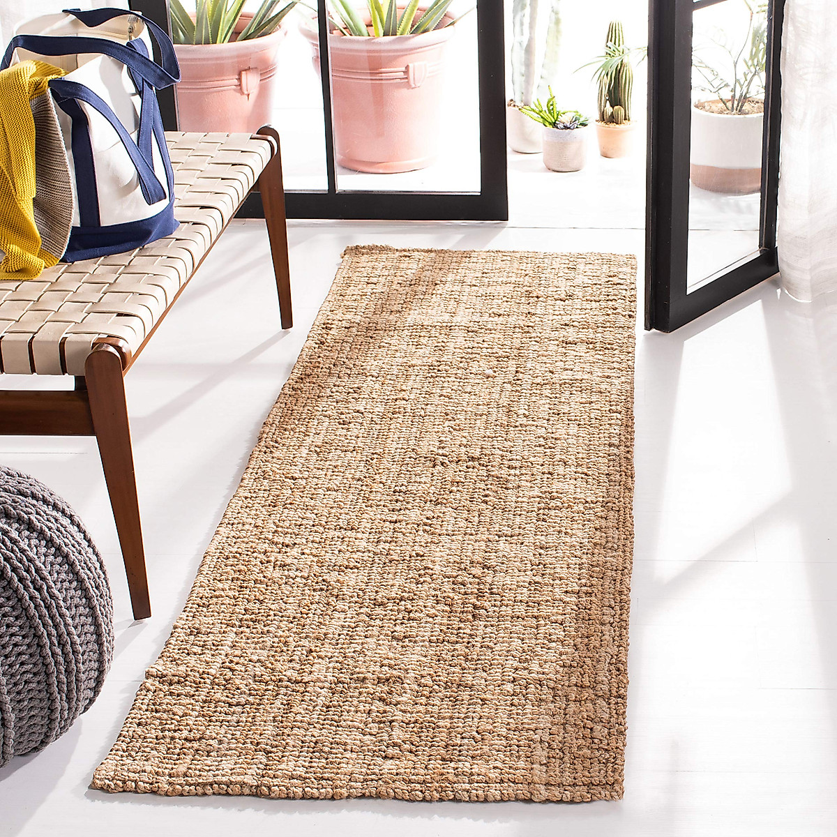 SAFAVIEH Natural Fiber Collection 10' x 14' Beige NFB119B Handmade Farmhouse Premium Jute Living Room Dining Bedroom Area Rug