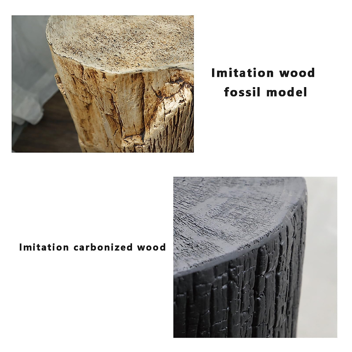 Outdoor side table,Wooden stool,Garden outdoor stool,Wabi-sabi style stool, outdoor courtyard, open-air garden, anti-corrosion imitation wood wedding layout, chair, balcony, sturdy and short pier