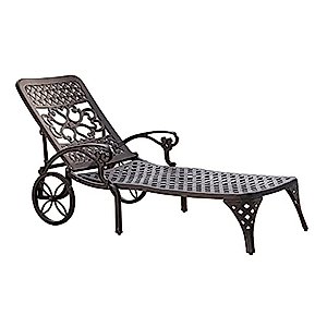 Homestyles 6654-83 Sanibel Outdoor Chaise Lounge, Black